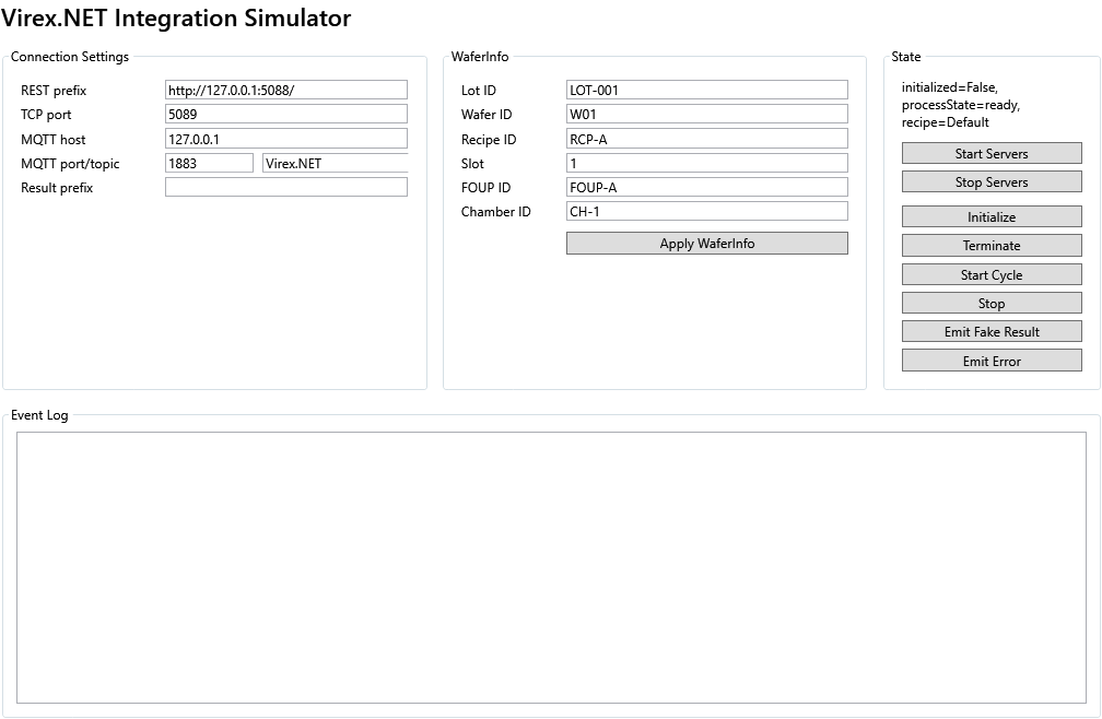Simulator 操作手冊 - Virex.NET Integration Kit